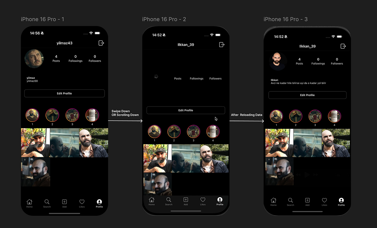 Refreshing the Table View with instagram-like swipe-up gesture in swift UIKit | by Mert Ziya ...