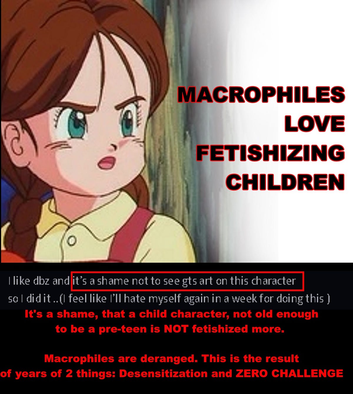 Macrophile GTS, pedophilia and their insistence on fetishizing child ...