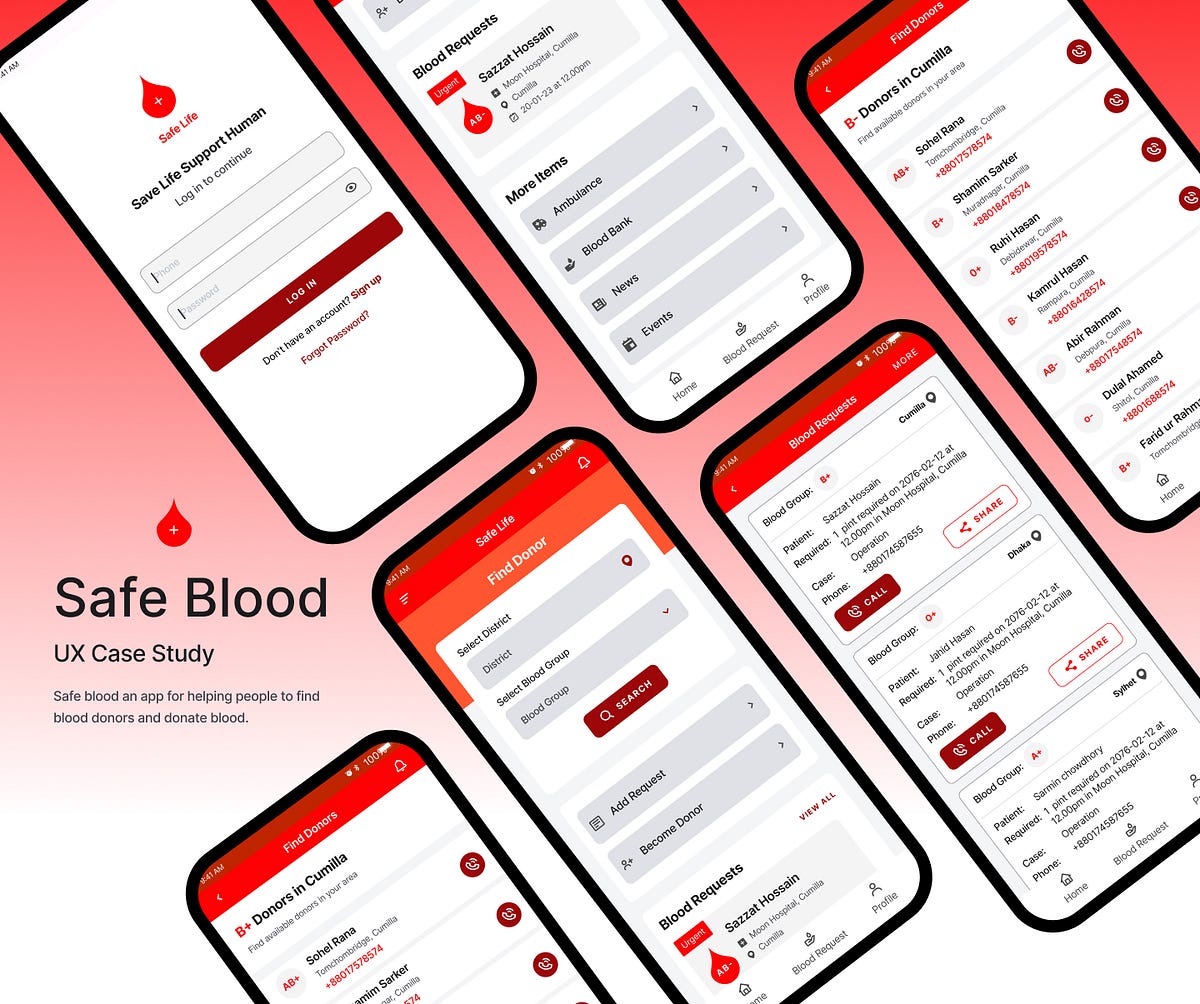 Save Blood- UX Case Study. Here is a Blood donation mobile app… | by MD ...