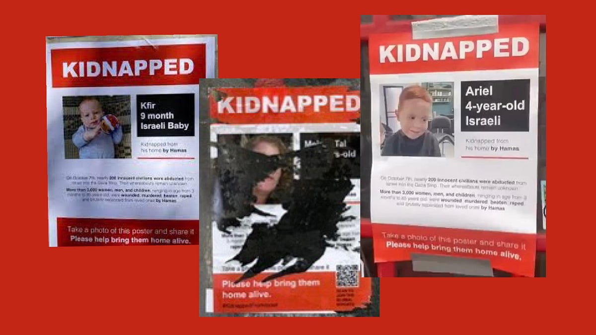Tear those Damn Posters of the Israeli Kidnaped Children! | by Boaz ...