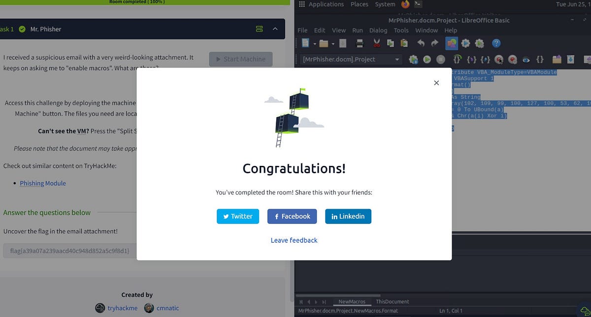 Mr. Phisher TryHackMe Challenge. I examined a macro-enabled document… | by Sehrishafghan | Medium