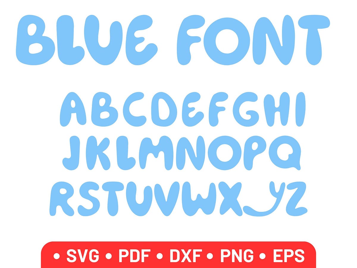 Blue Dog Font SVG — Cartoon Font Clipart — Birthday Party Font — Dog ...