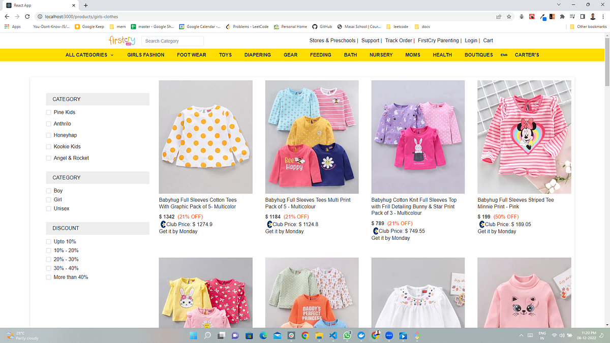 Firstcry react clone - Hari Prasanth - Medium