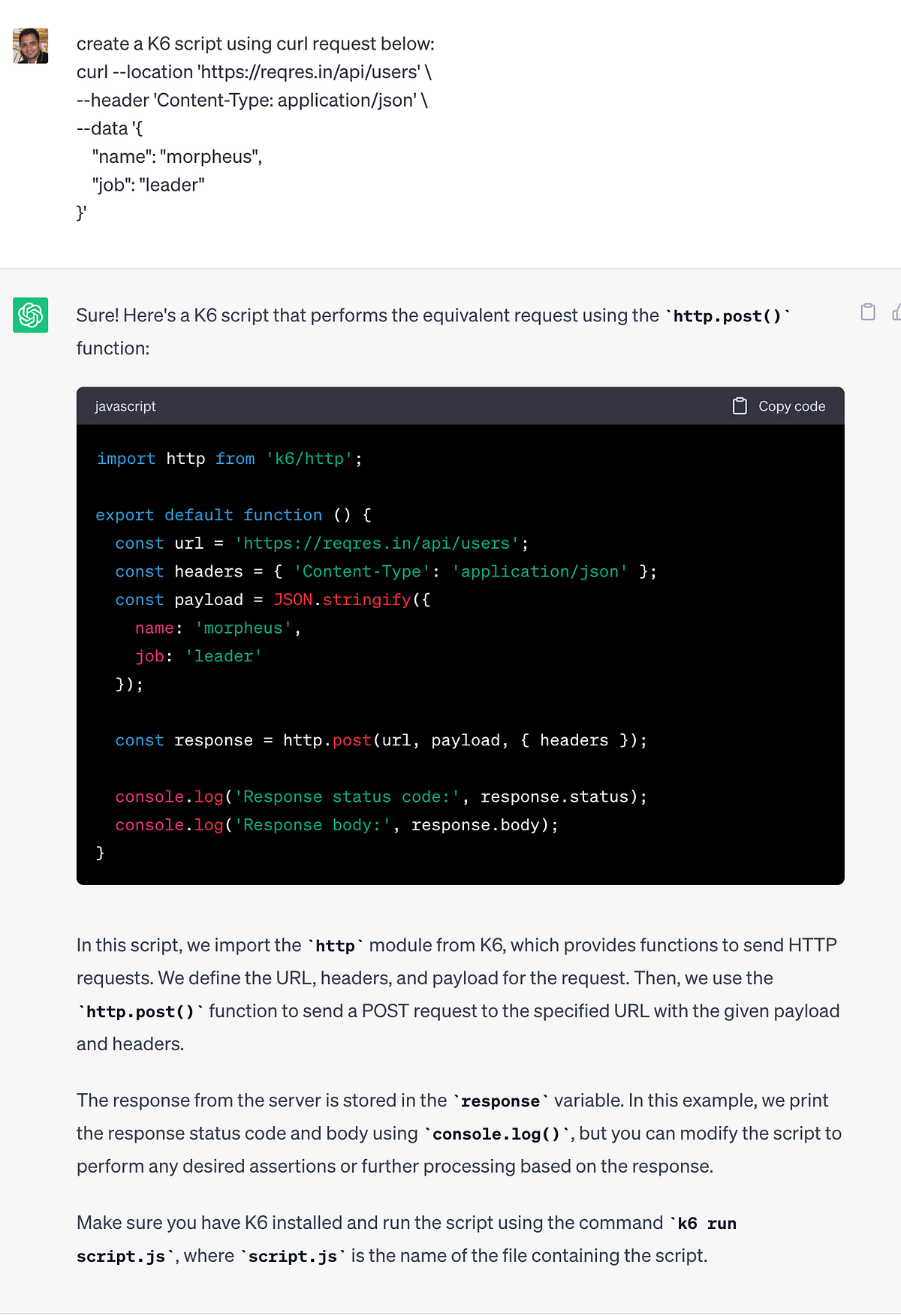 Streamlining Performance Testing with K6 and ChatGPT | by Monish ...
