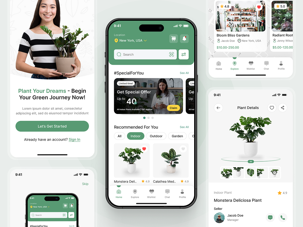 Plant Store Mobile App UIUX Design | Figma | App Design | by ...