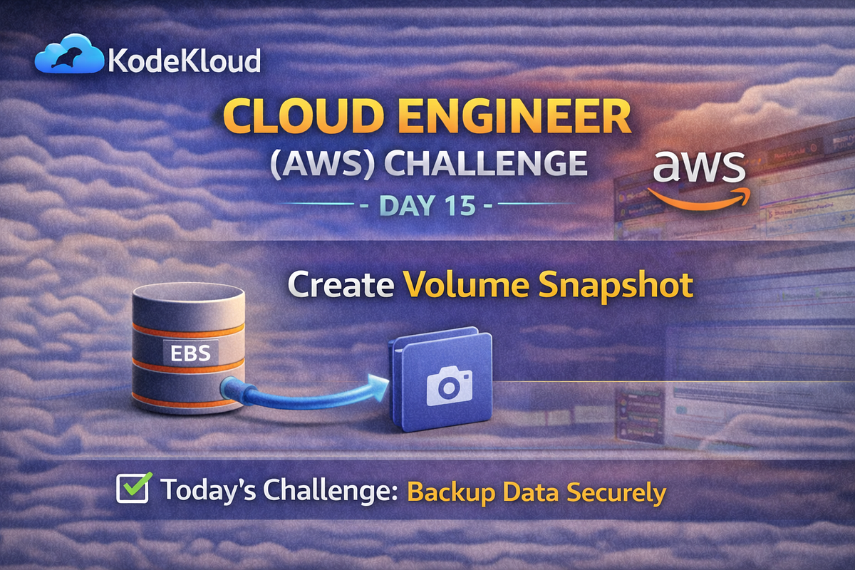 KodeKloud AWS Challenge — Day 15: Creating an EBS Snapshot | by Kishor Bhairat | Jan, 2026 ...