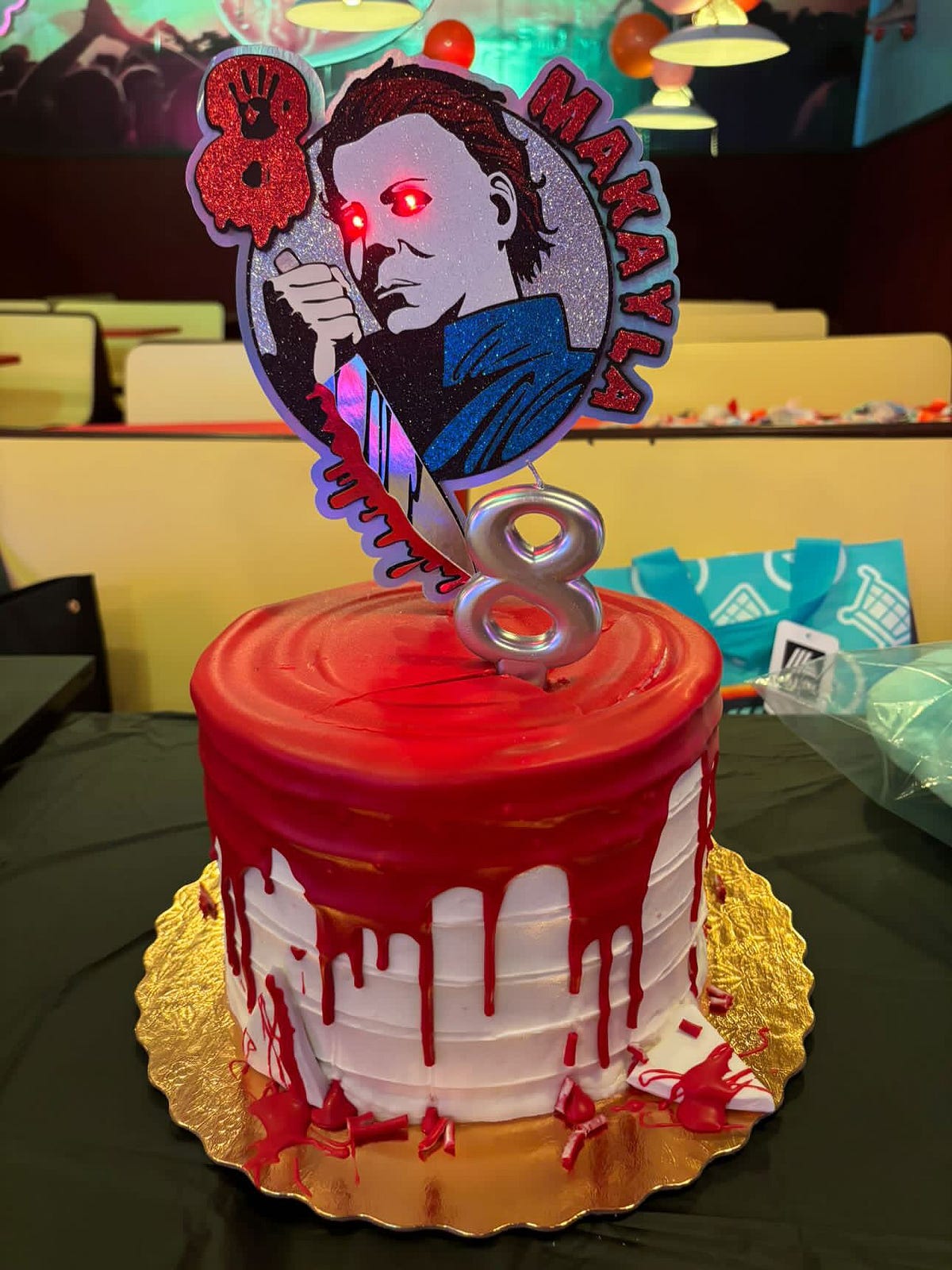 Halloween cake topper , Michael Myers , horror cake topper with lights ...