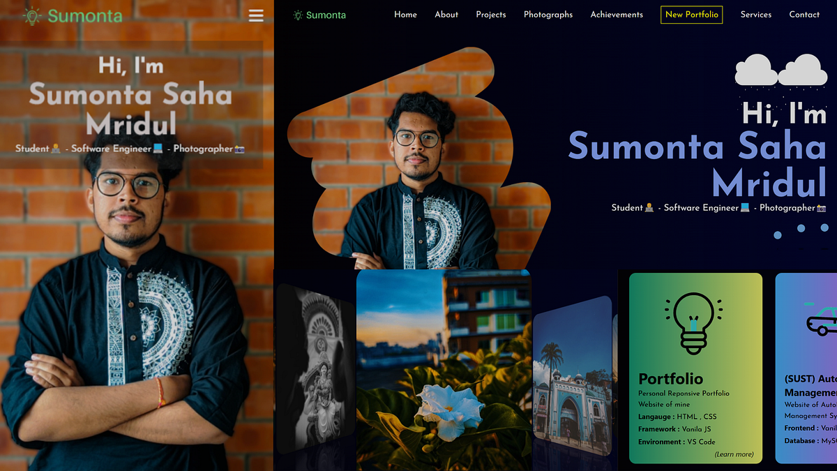 Portfolio That Got Me CGPA 4 in university | Built with HTML, CSS & JavaScript | by Sumonta Saha ...