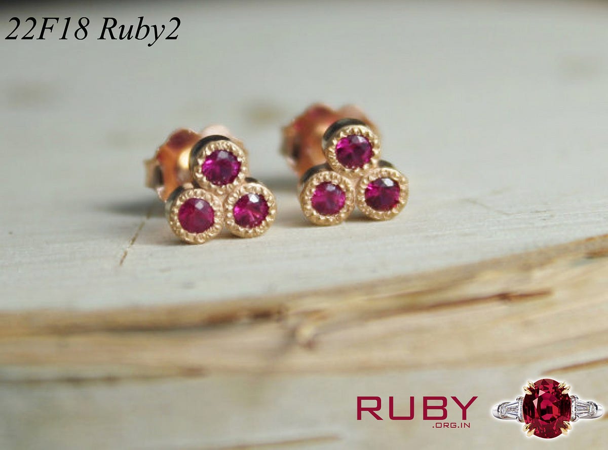 Beautiful three stone ruby earrings | by Rubygemstone | Medium