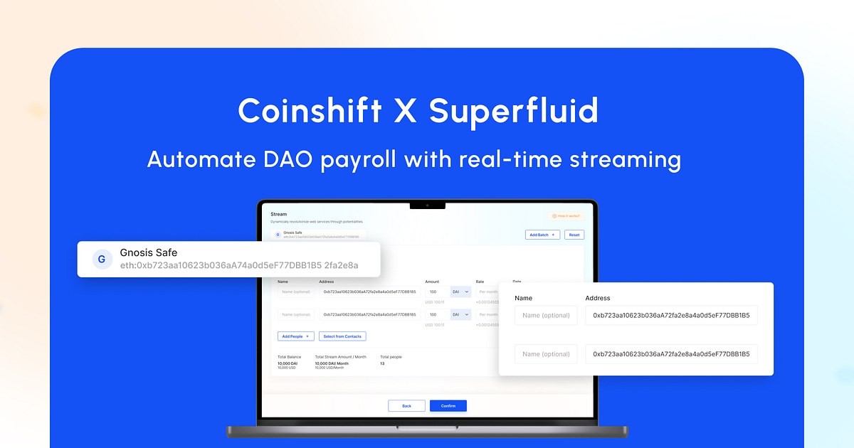 Coinshift Streamlines Crypto Payroll With Superfluid Money Streams | by Sukanshi | Coinshift ...
