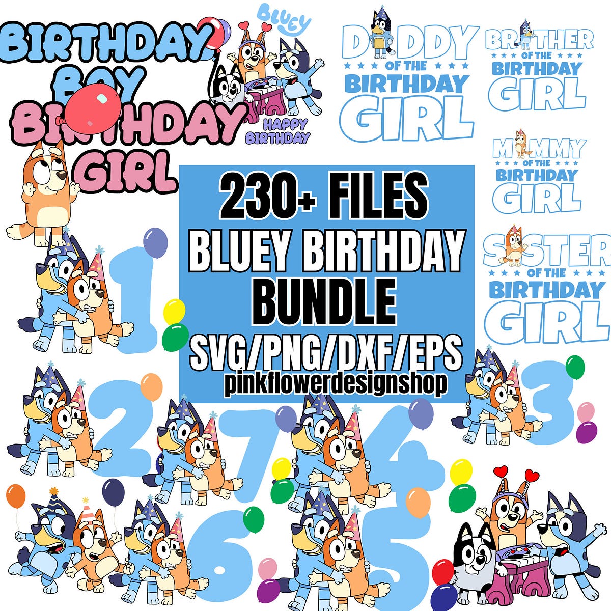 230 Bluee-y Premium Png-Svg Mega Bundle design Font Ble-ey Birthday Png ...