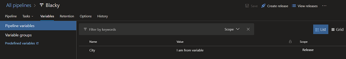 Using the Classic / Standard pipeline, fetch values from Azure DevOps ...