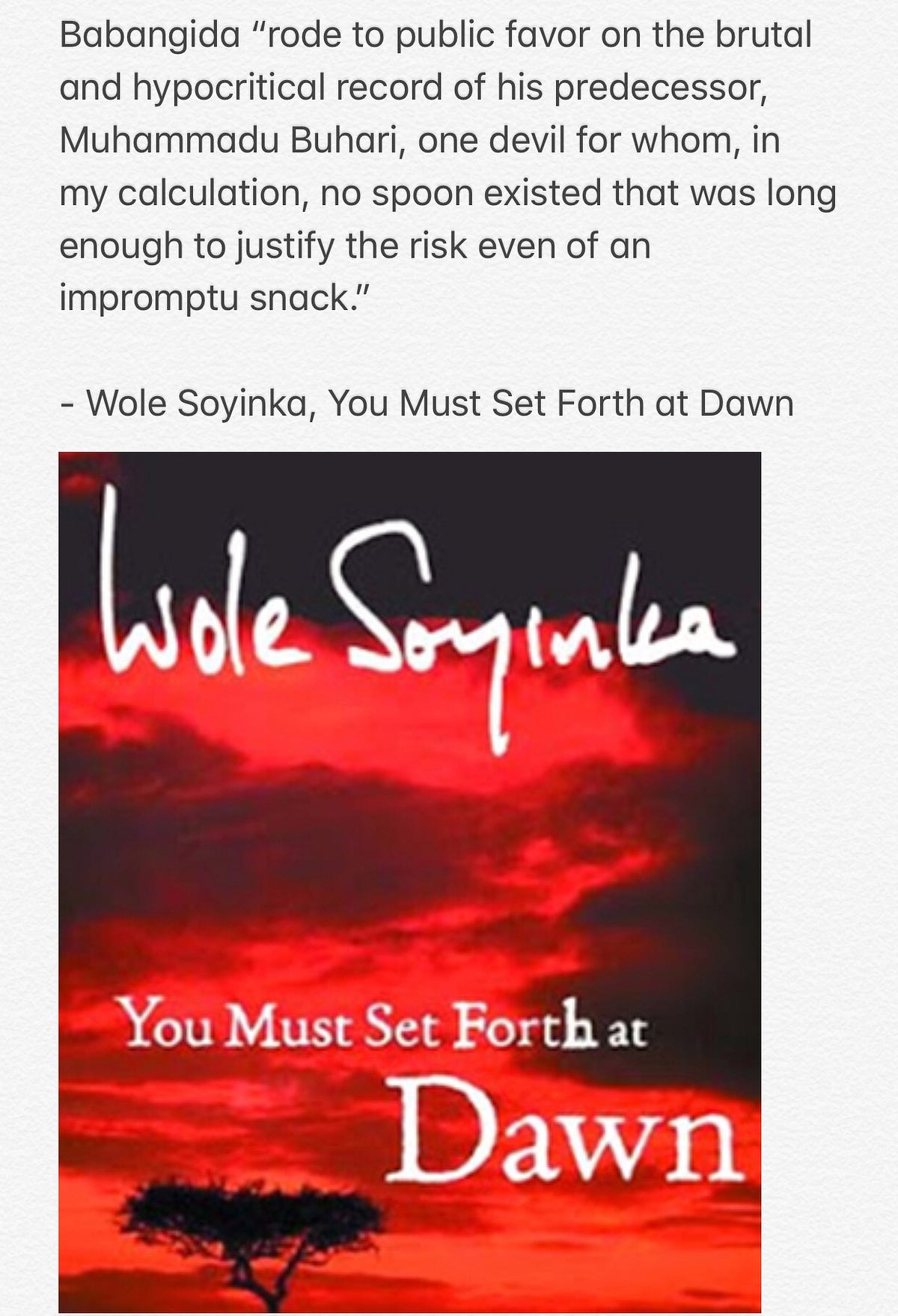 Professor Wole Soyinka on IBB and PMB in his memoir, You Must Set Forth ... Professor Wole Soyinka on IBB and PMB in his memoir, You Must Set Forth ...