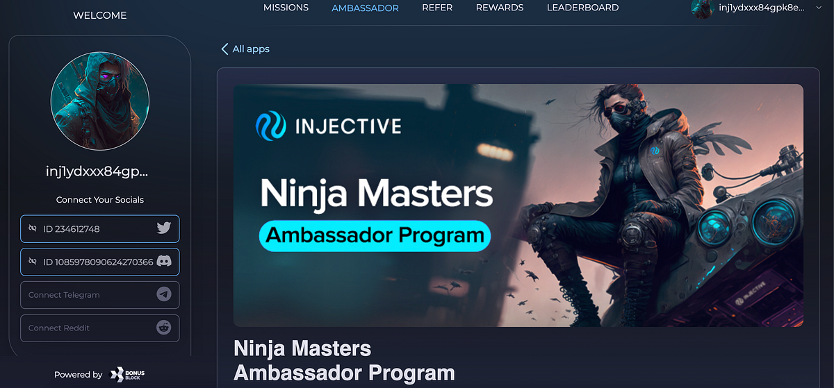 Ambassador program from the project INJECTIVE. | by Big_Libovske_Cripto55 🥷 | Medium