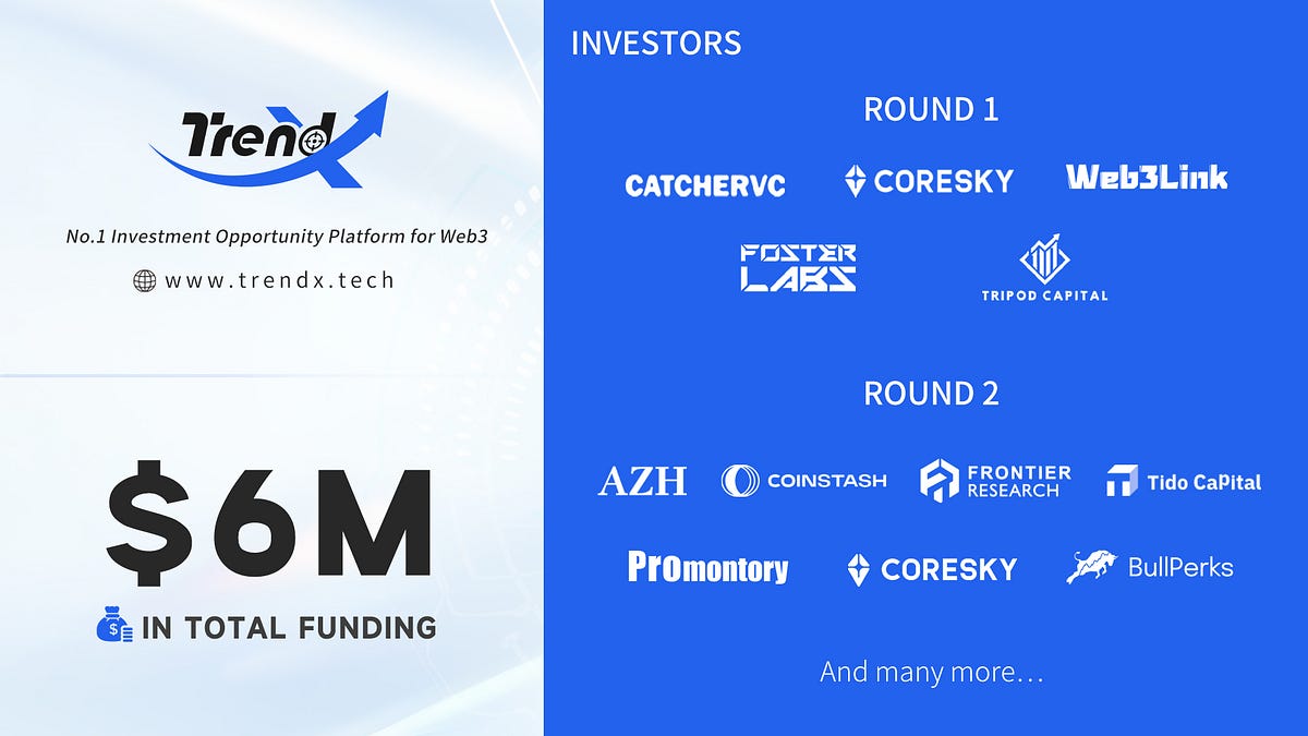 📢 💥 TrendX Secures $6 Million in Total Funding, Leading the Global Web3 ...