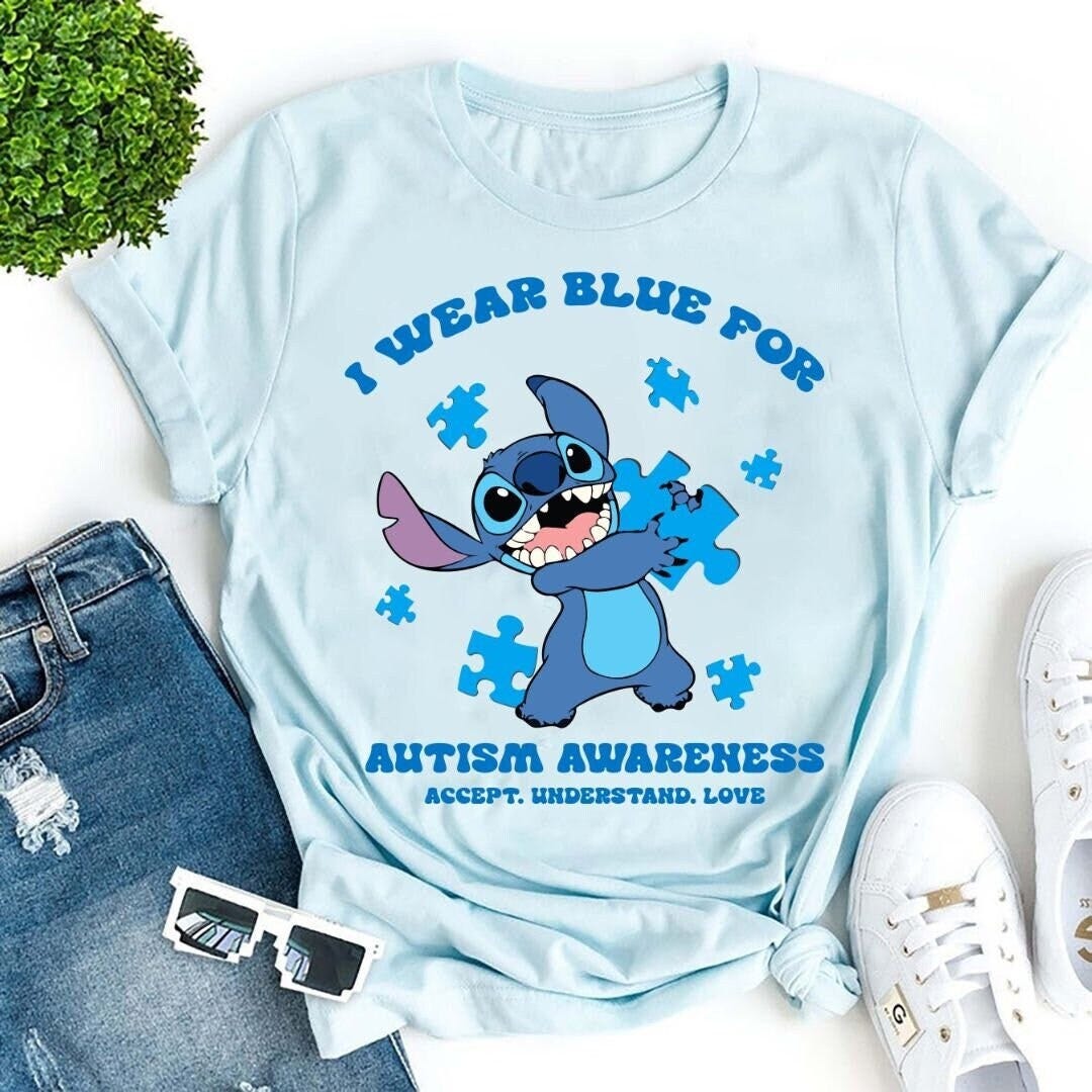 Stitch I Wear Blue For Autism Awareness Svg, Stitch Autism Awareness ...