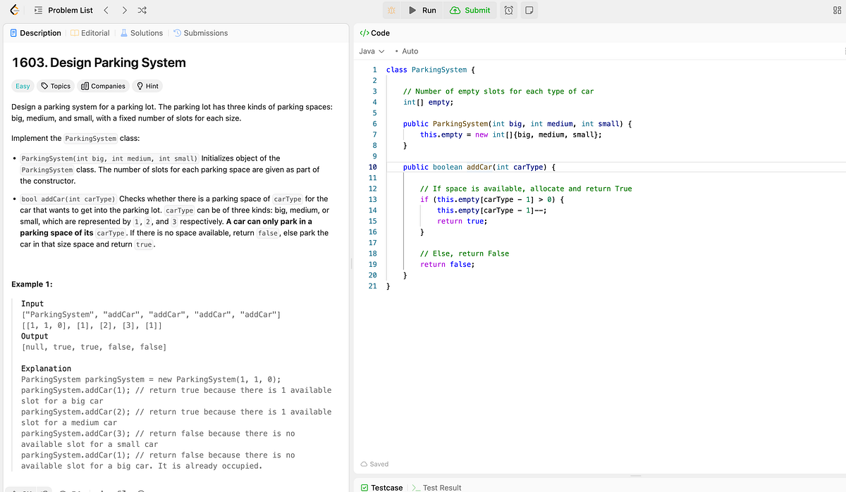 Code design — Parking system - Alice Dai - Medium