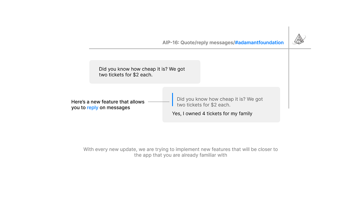 AIP-16: Quote/reply messages. In any messaging platform, maintaining ...