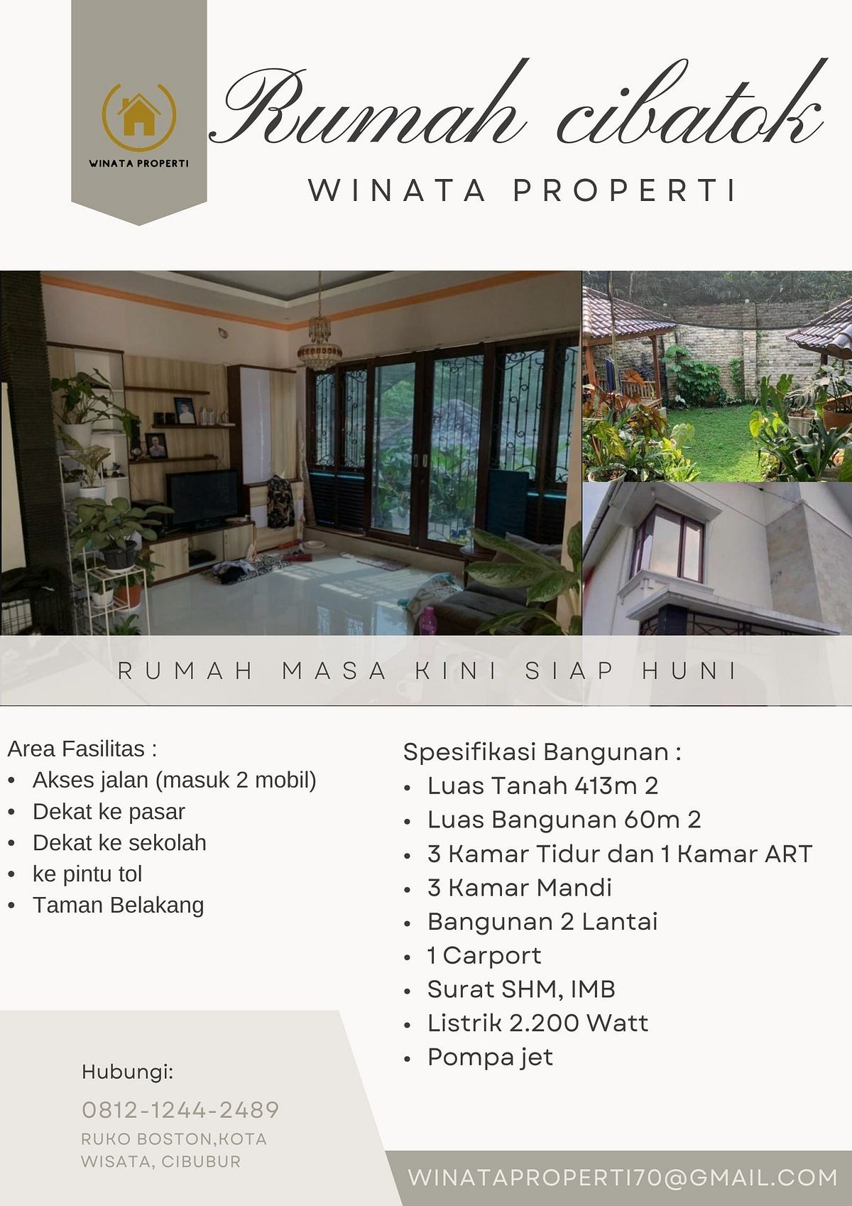 Harga Rumah Dijual Winata Properti Agen Jual Rumah Winata Properti ...