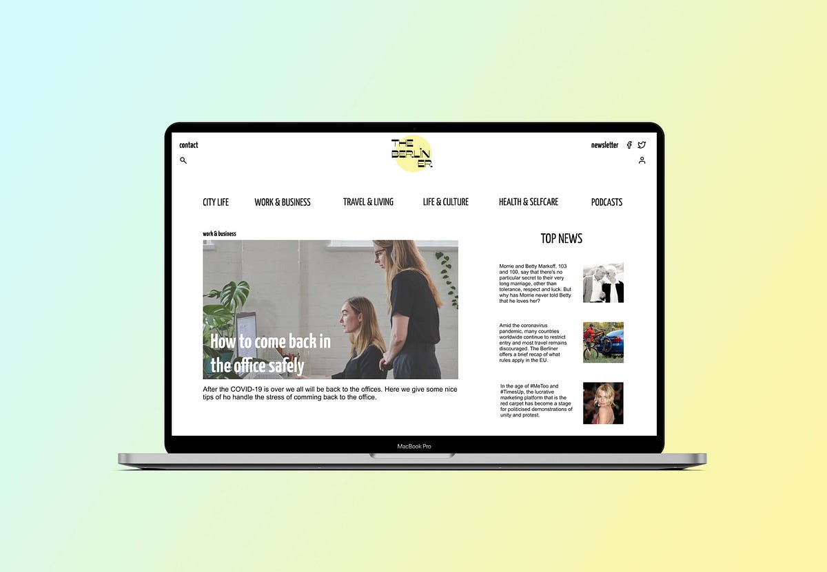 The Berliner. Editorial design for online magazine. | by Eugenie ...