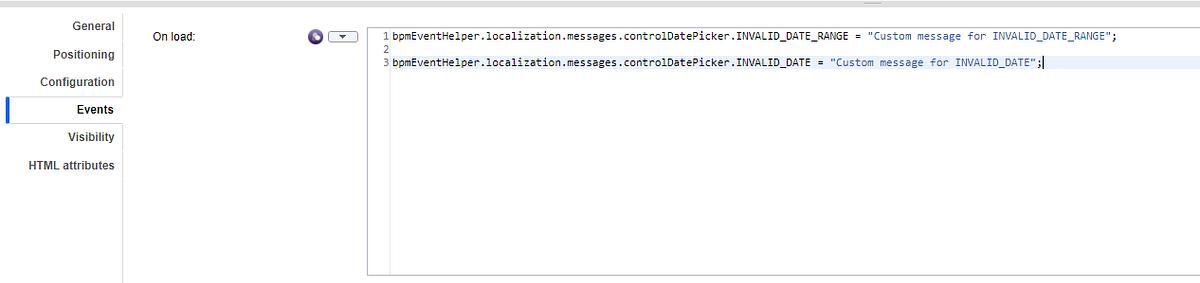 IBM BAW CHANGE VALIDATION MESSAGE IN DATE/TIME PICKER CONTROLLER - Selcuk - Medium