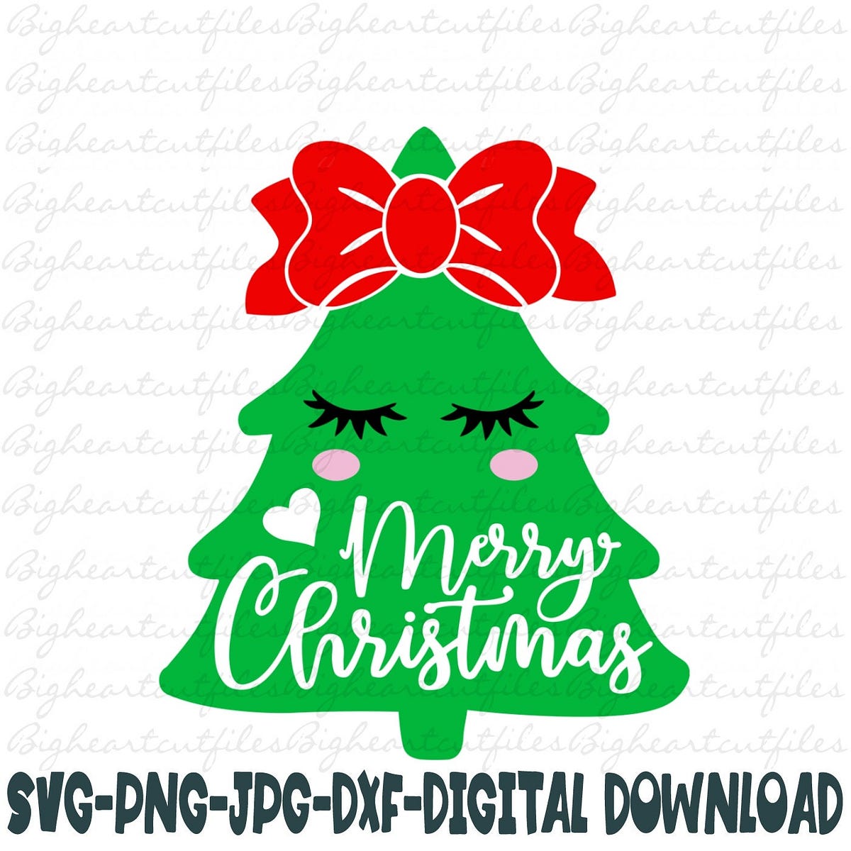 Girl Christmas Tree Svg, Png, Jpg, Dxf, Tree With Bow Svg, Merry ...