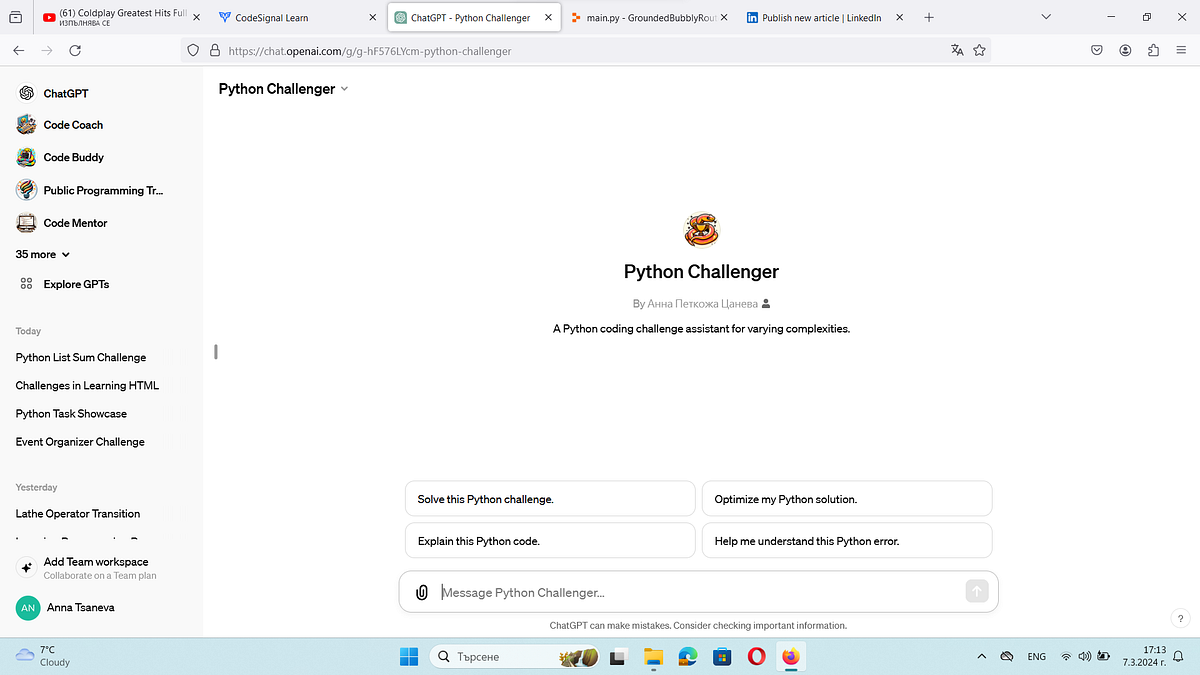 Using ChatGPT as a tool to learn programming. | by Anna Tsaneva | Apr, 2024 | Medium