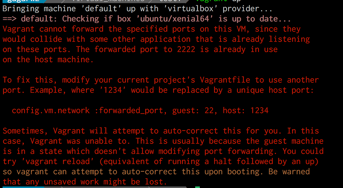 How to modify Vagrant VM’s Default SSH PORT | by Ganpat Agarwal | Medium