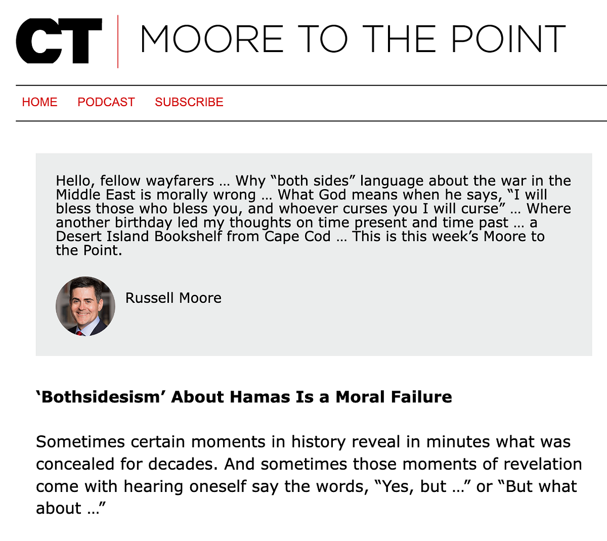 Why Russell Moore is Wrong About Israel and Hamas. | by Steve Vines ...