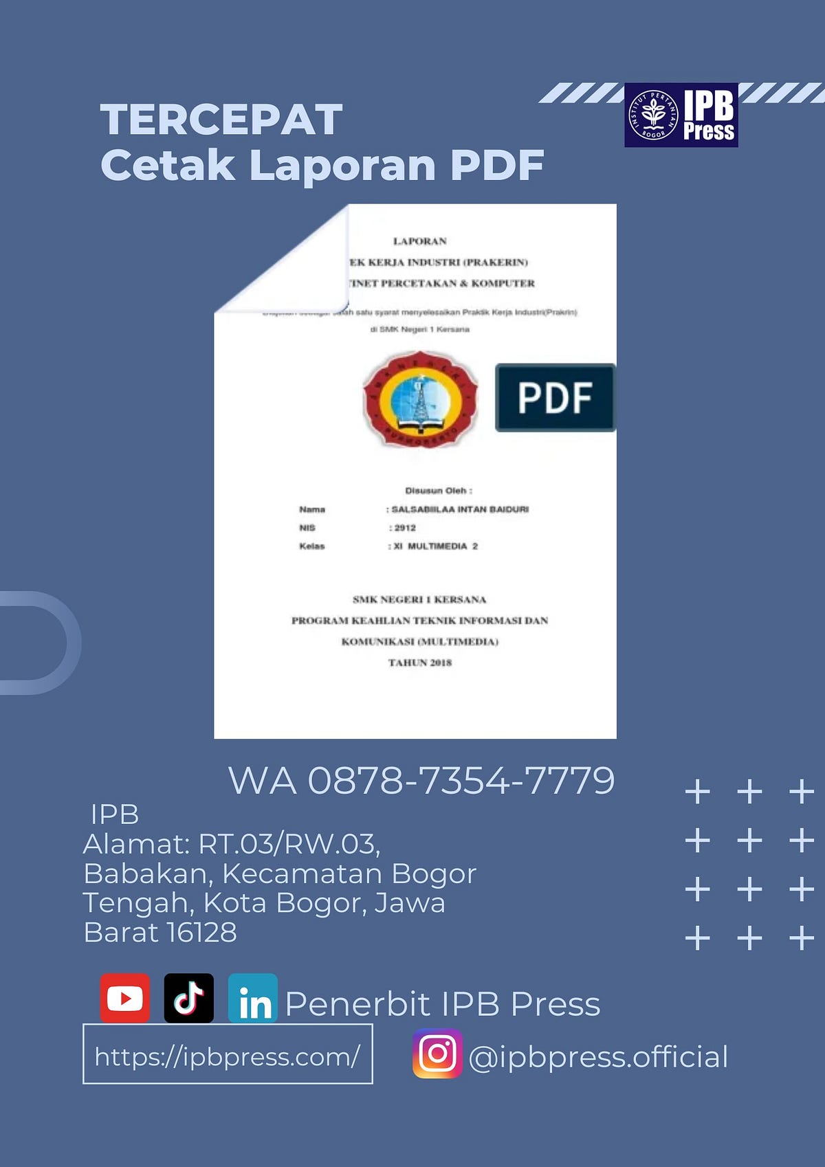 TERCEPAT, WA 0878–7354–7779, Cetak Laporan Pdf - Cetakbukutulis - Medium