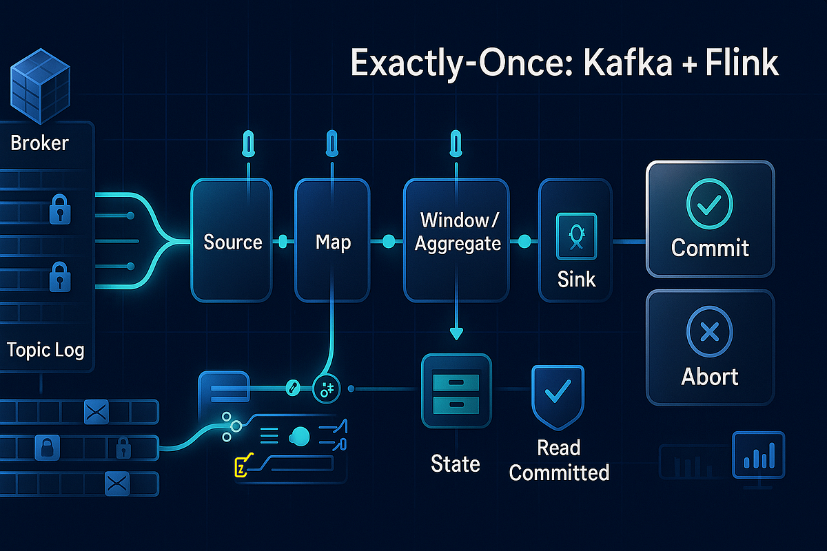 Streaming with Kafka + Flink: Exactly-Once You Can Explain | by Hash Block | Sep, 2025 | Medium