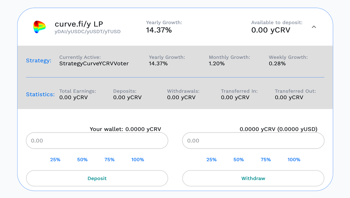 yCRV yearn.fi strategy explained. In yearn.finance/vaults you can ...