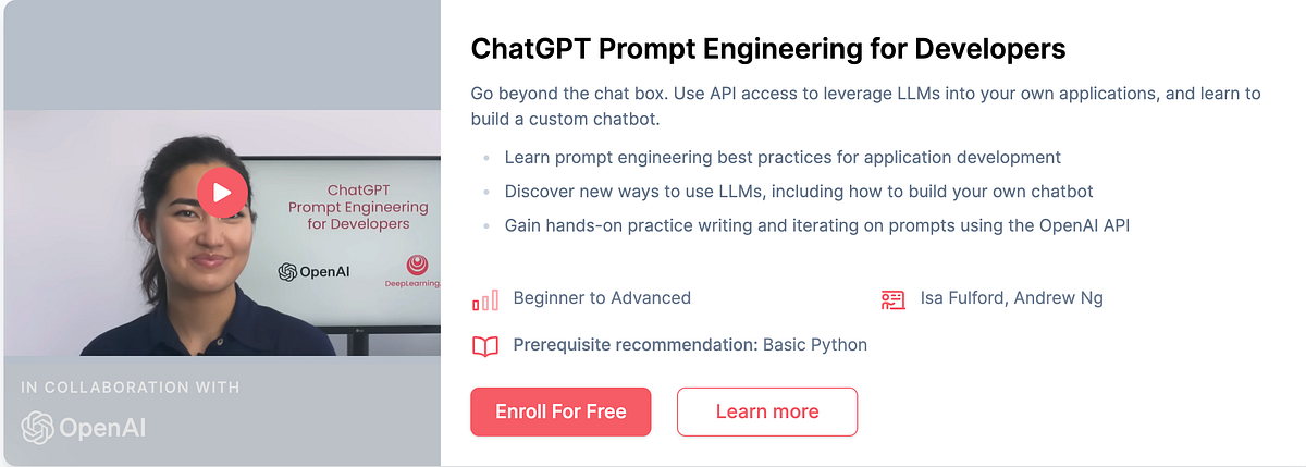 #71 ChatGPT Prompt Engineering for Developers | by Gene Da Rocha | Medium