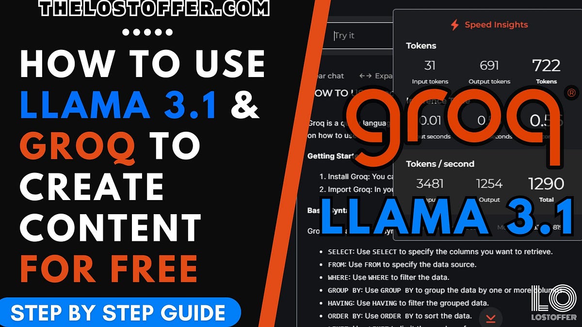 How To Use Llama 3.1 and Groq To Create Content For Free — Step-by-Step Guide | THELOSTOFFER ...
