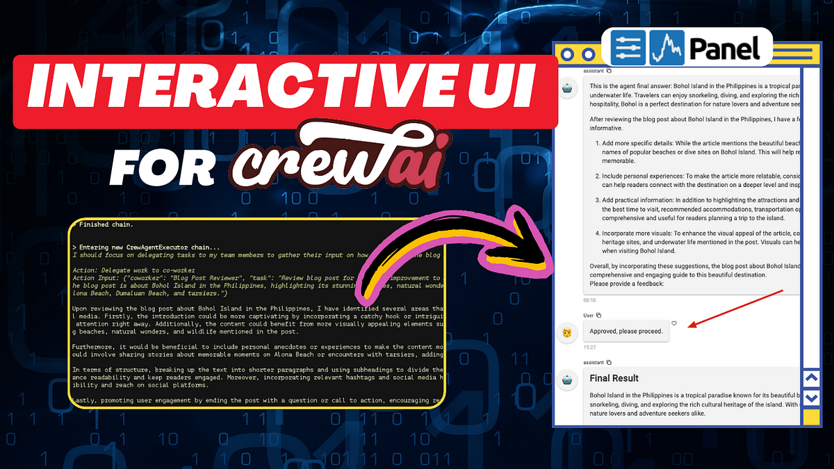 How to Create an Interactive UI for CrewAI Applications | by Yeyu Huang | Level Up Coding