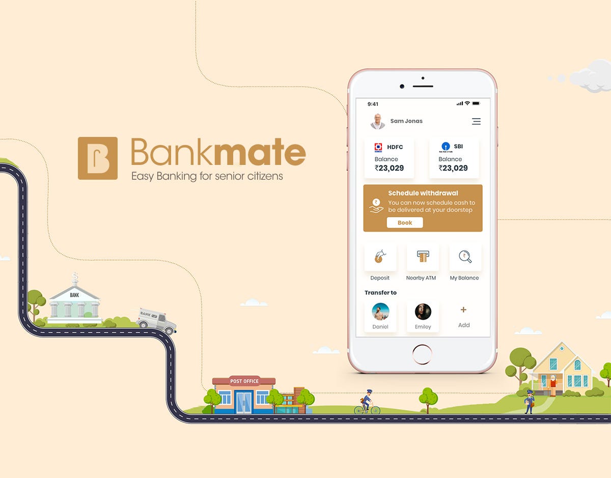 Bankmate: an easy banking solution for senior citizens — UX case study | by KisHore | Medium