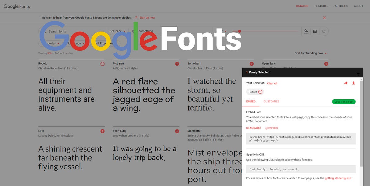 Que es google Fonts y como utilizar en un proyecto web | by Renato ...