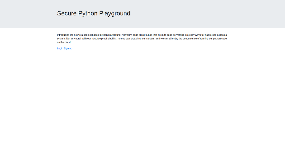 Python Playground | TryHackME room write-up | by 9toZer5 | Medium