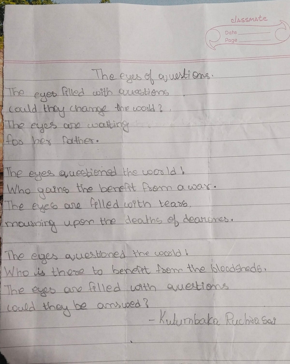 poem- the eyes of questions - kutumbaka - Medium