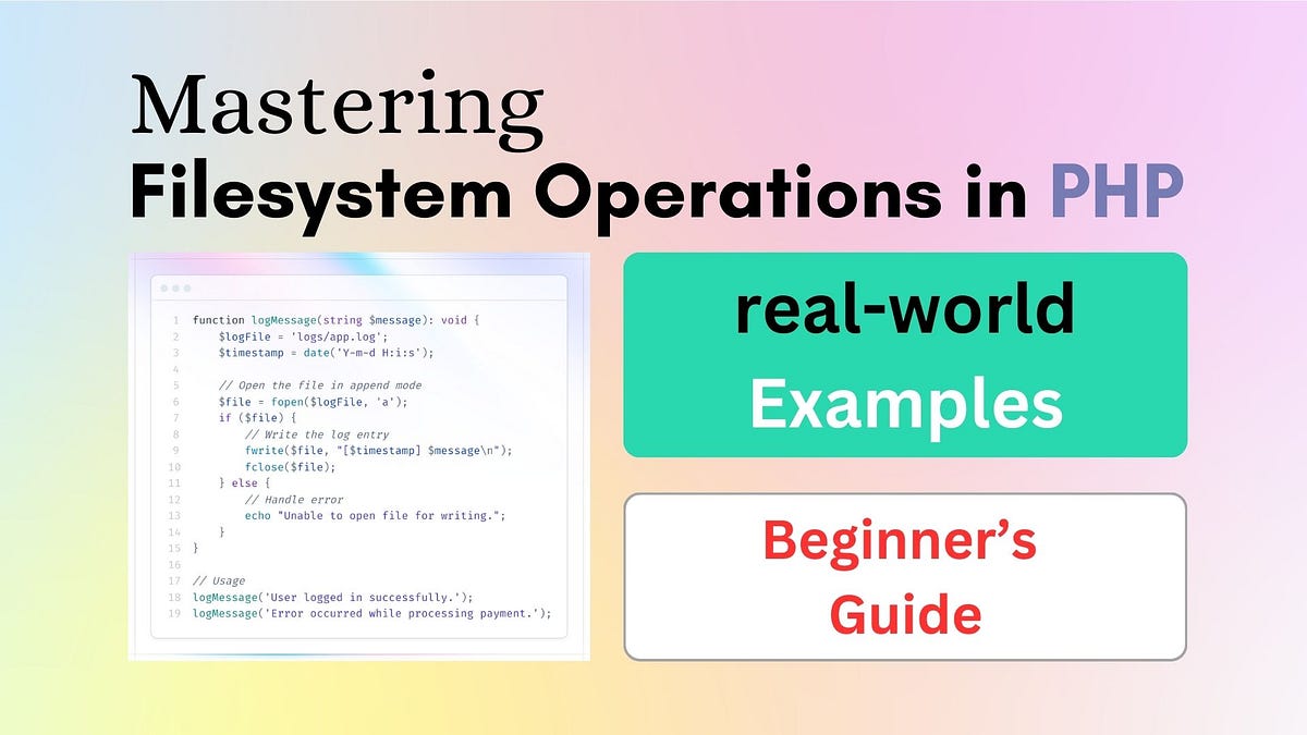 Mastering Filesystem Operations in Modern PHP: A Beginner’s Guide | by Arif Hossen | Medium