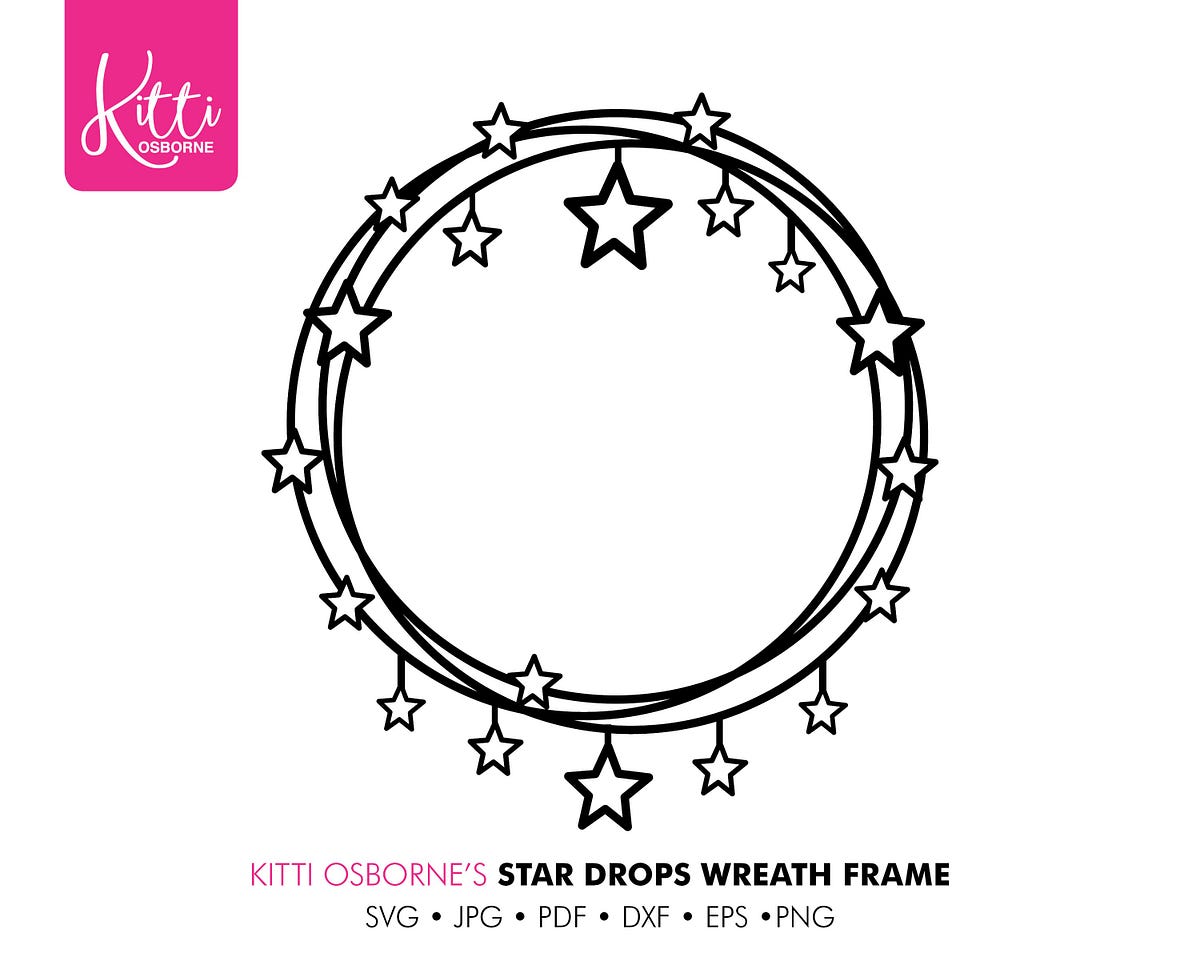 Star Drops Frame — Paper cut Template • Machine cutting • SVG | by ...