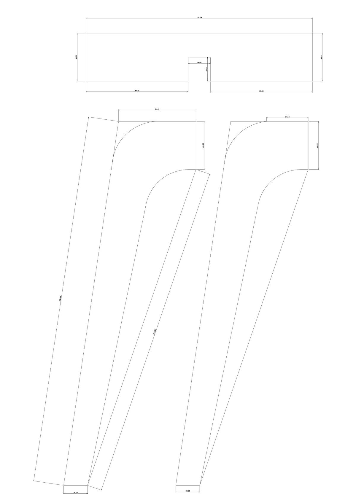 Table Legs Cutting Templates. Finalised dimensions and shape for my ...