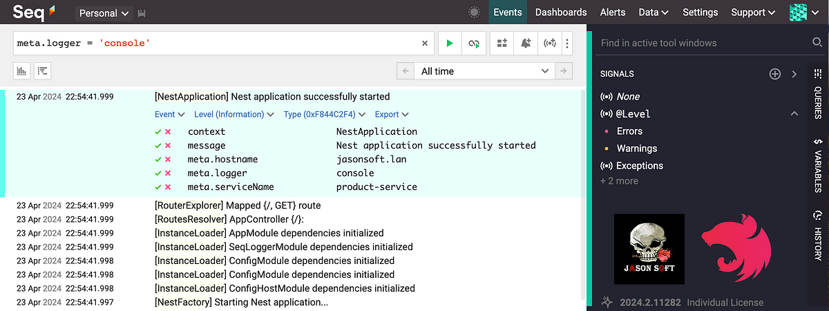 Integrating Seq Logging System In Nestjs With Jasonsoftnestjs Seq By Jason Song Medium 6739