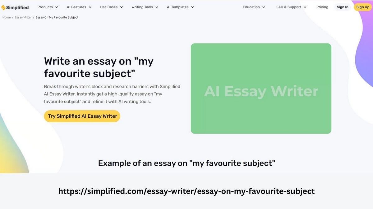 Inspirational Academic Essays with My Favorite Subject Essay Writer ...
