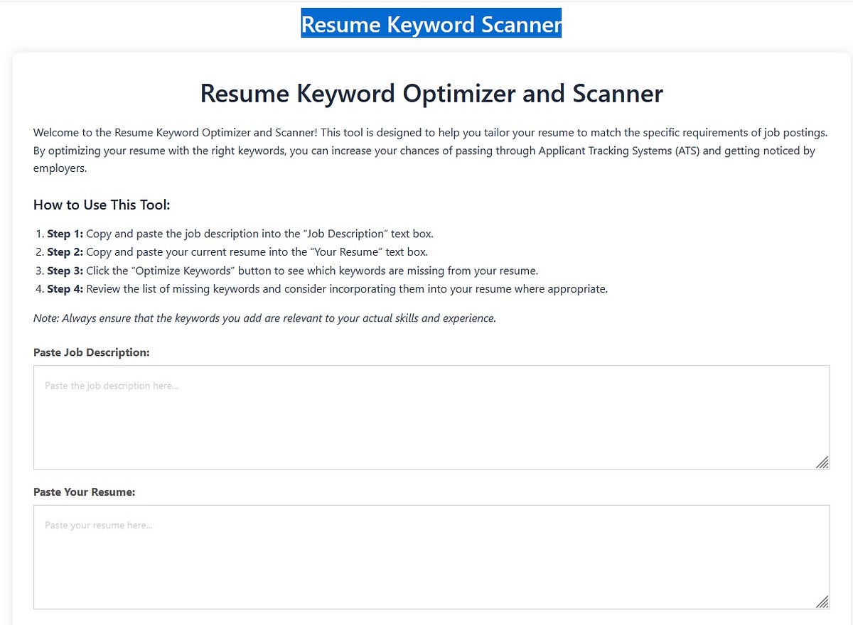 Resume Keyword Optimizer and Scanner — Oliver unlocked the power of ...