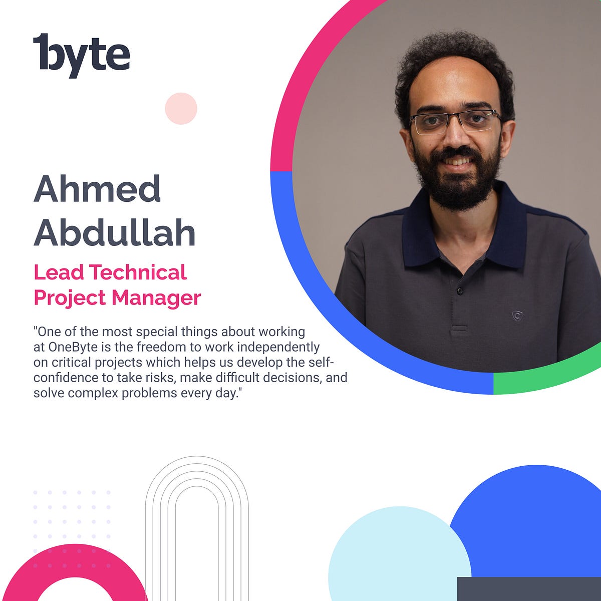 OneByte Employee Spotlight — Ahmed Abdullah | by Haadia Athar | OneByte | Medium
