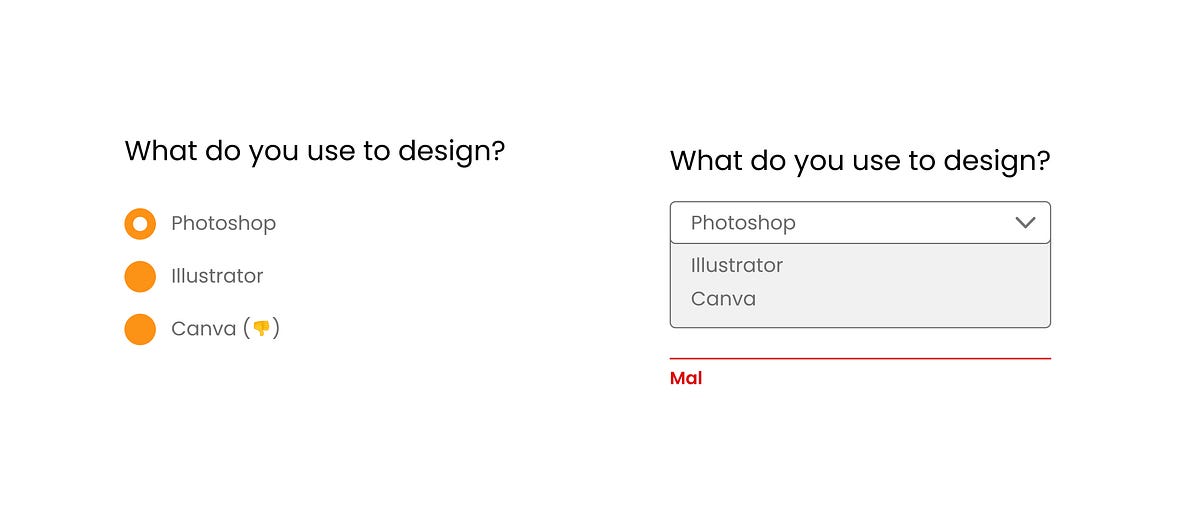 The Ultimate Guide to Choosing Between Drop-Down Menus and Radio Buttons | by Ivan Balado | Bootcamp