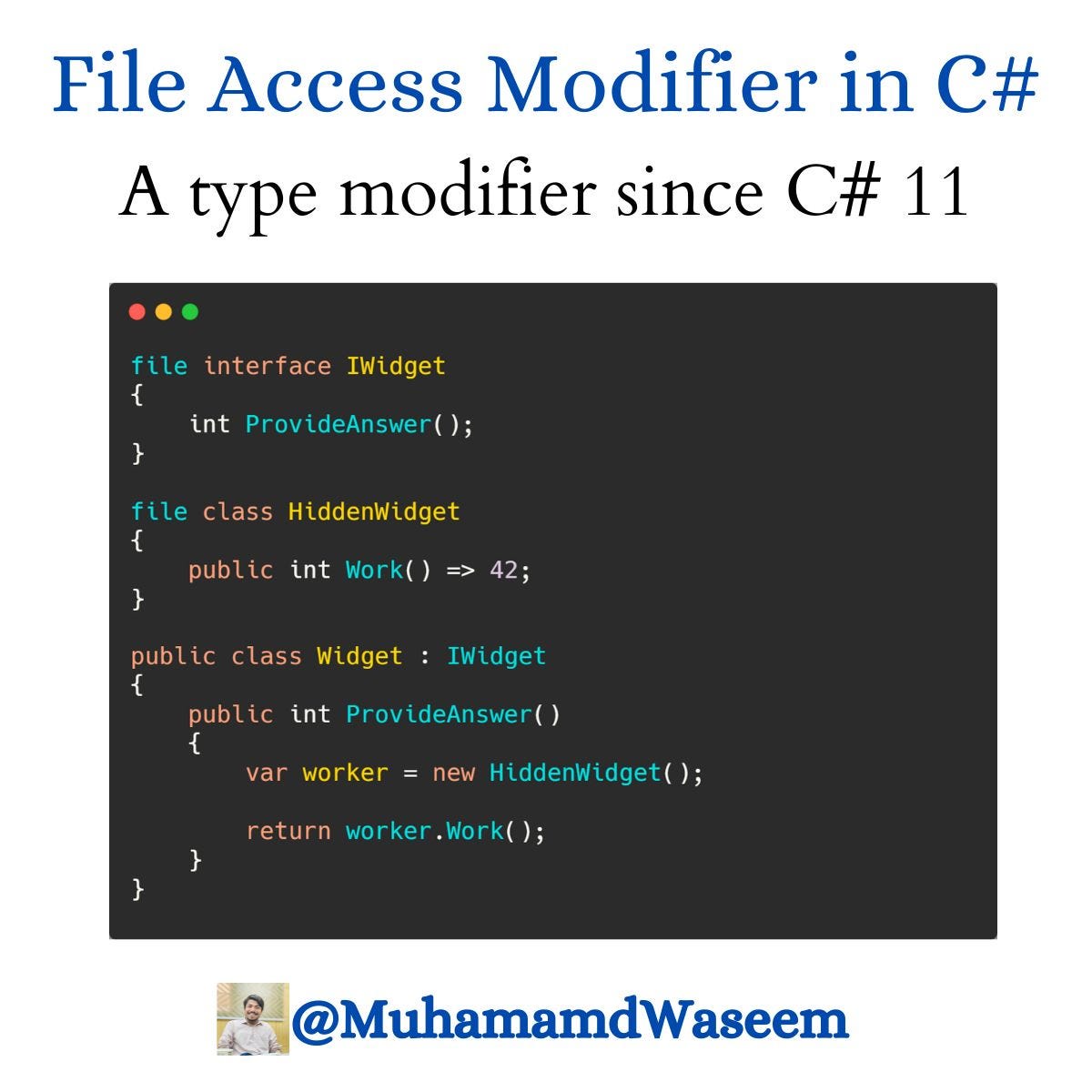 Pro EP 95 : Have you heard about file Access Modifier in C# ? | by Muhammad Waseem | Become .NET ...