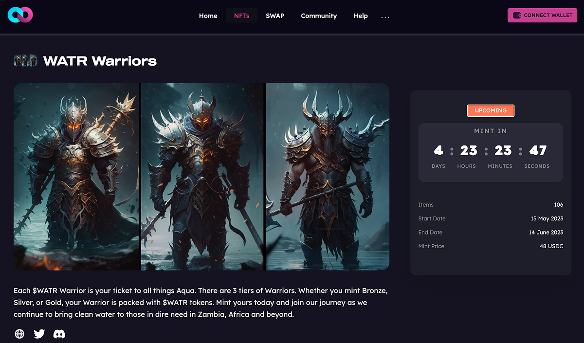 $WATR Warriors NFT Collection. Everything you need to know for the… | by AquaOnJuno | Medium