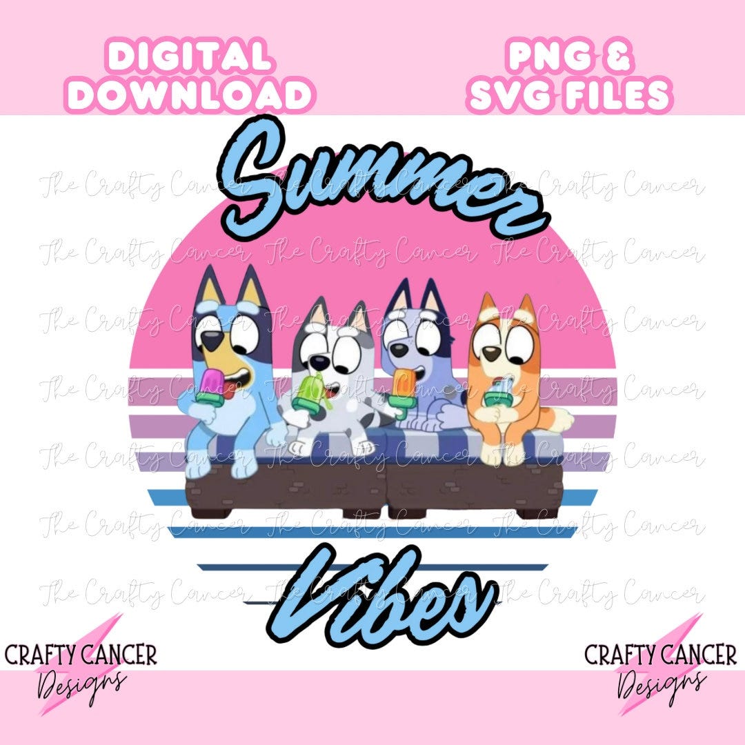 Summer Vibes PNG, SVG, Instant Download, Bluey svg, Bluey png, Digital ...
